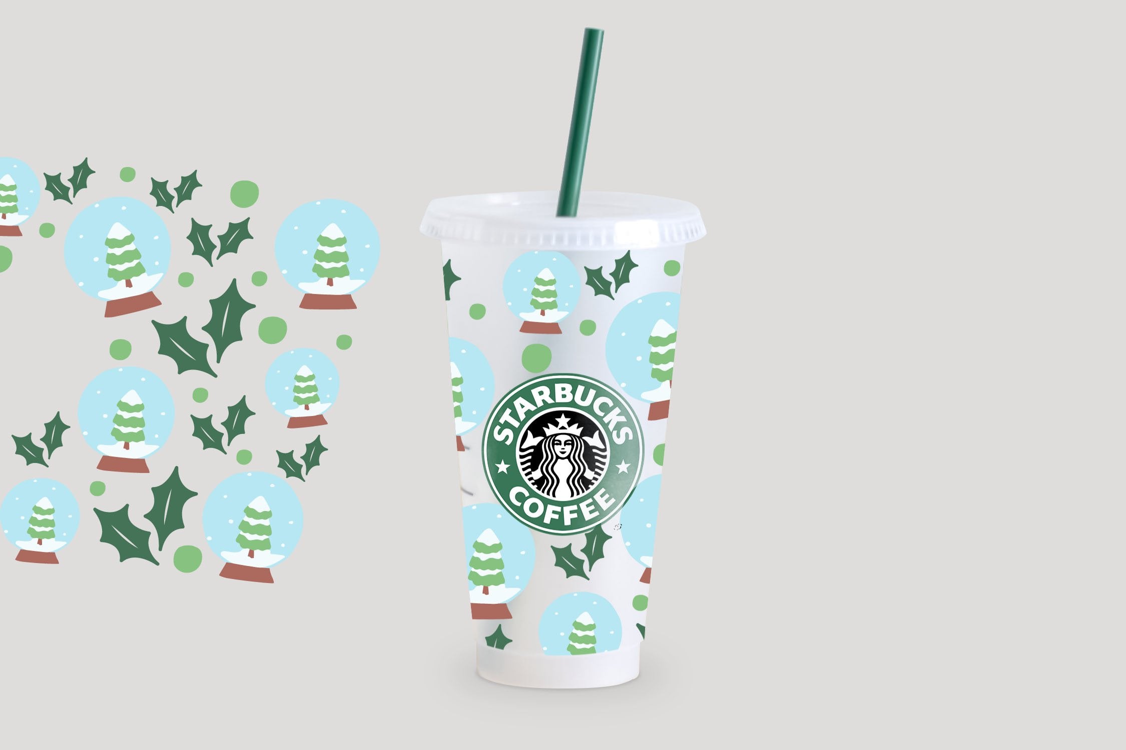 White Christmas Cold Cup Wrap Members Only Download – SVG Club
